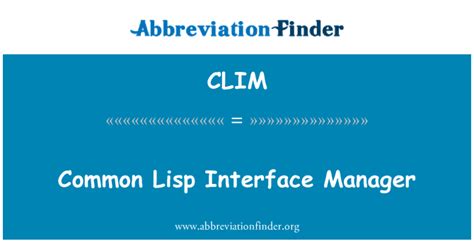 Clim Stands For Common Lisp Interface Manager Abbreviation Finder
