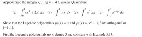 solved approximate the integrals using n 4 gaussian