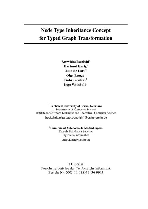 Pdf Node Type Inheritance Concepts For Typed Graph Transformation