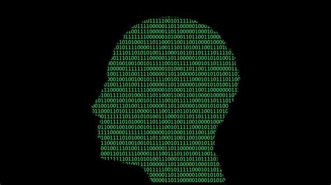 Silhouette Of Human Head Filled With Binary Code On Black Background Profile Of A Human Head