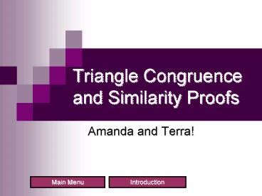 PPT Triangle Congruence And Similarity Proofs PowerPoint Presentation Free To View Id