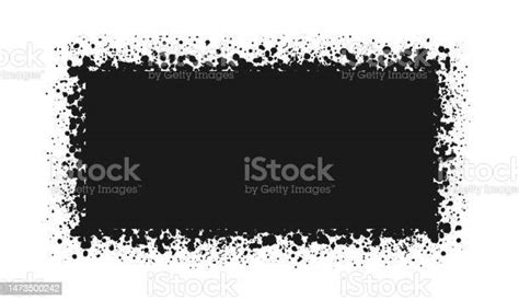 직사각형 그런 지 잉크 스플래터 프레임입니다 스프레이 낙서 스텐실 테두리 템플릿입니다 거친에 대한 스톡 벡터 아트 및 기타