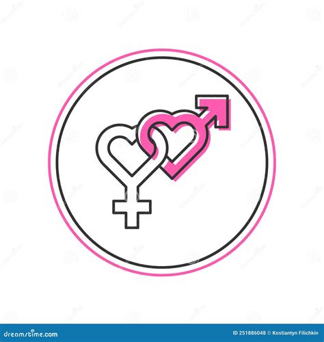 Filled Outline Gender Icon Isolated On White Background Symbols Of Men And Women Sex Symbol