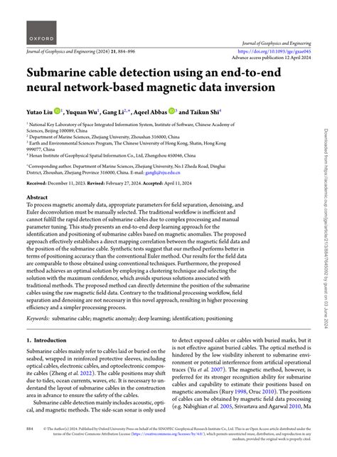 Pdf Submarine Cable Detection Using An End To End Neural Network