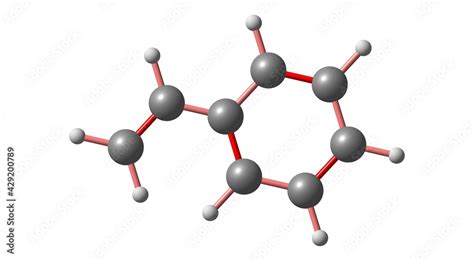 Styrene Molecular Structure Isolated On White Stock Illustration Adobe Stock