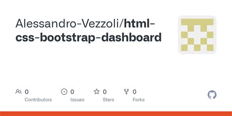 GitHub Alessandro Vezzoli Html Css Bootstrap Dashboard