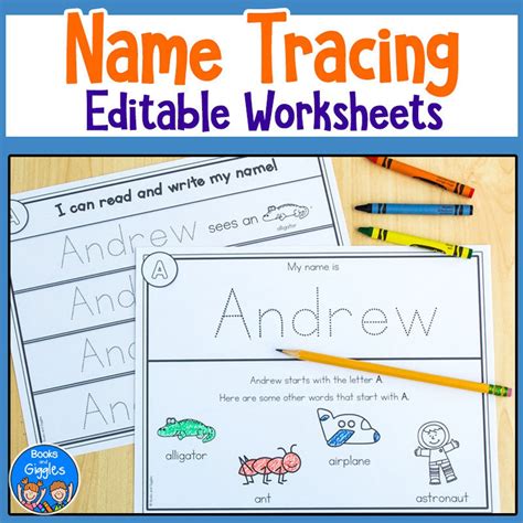 Editable Name Tracing Worksheets Etsy