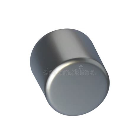 Silver Cylinder In 3d Style Isolated On White Background Vector Illustration Stock Vector