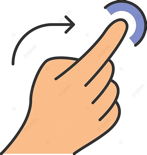 Flick Right Gesturing Color Icon Vector Sensory Drawing Vector Vector Sensory Drawing Png And