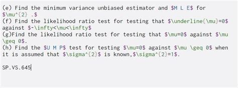 E Find The Minimum Variance Unbiased Estimator And Chegg Com