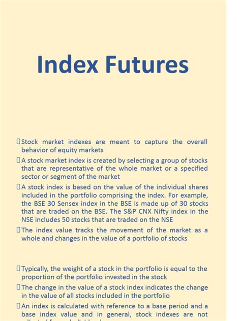 Single Index Futures Pdf Futures Contract Stock Market Index