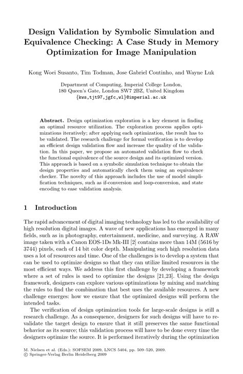Pdf Design Validation By Symbolic Simulation And Equivalence Checking