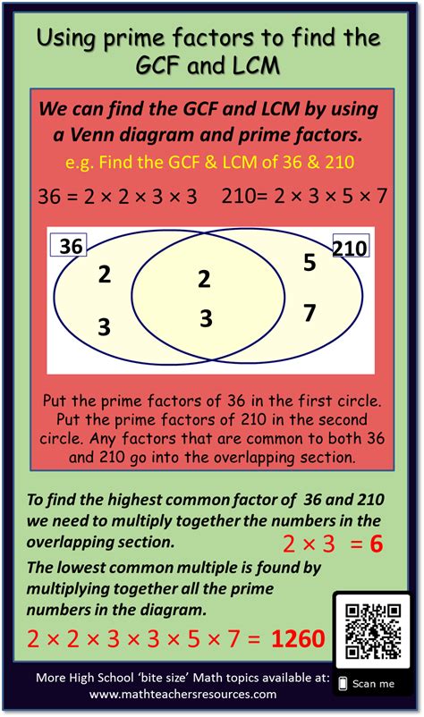 Gcf And Lcm Using Prime Factorization Method
