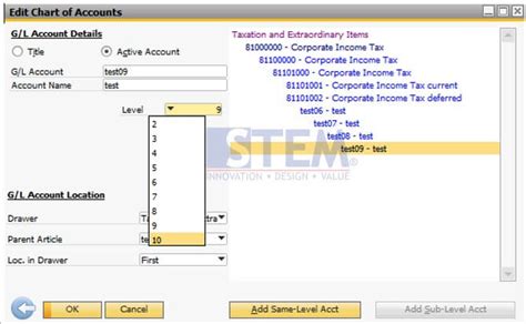 Chart Of Account In Sap Business One Version 9 2 Up To 10 Levels