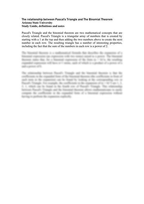 Solution The Relationship Between Pascals Triangle And The Binomial