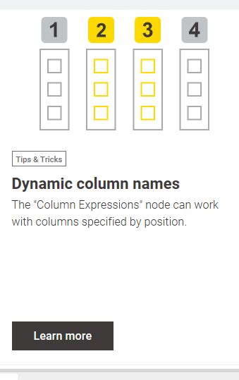 Tipsand Tricks Dynamic Column Names The Column Expressions Node Can Work With Columns