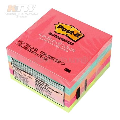 3m Post It กระดาษโน๊ต คละสี ขนาด 3x3 นิ้ว รุ่น 654 5pk ติดซ้ำใหม่ได้หลายครั้ง ไม่ทิ้งคราบกาวและ