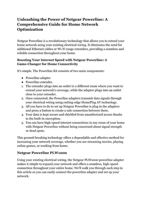PPT Netgear Powerline PowerPoint Presentation Free Download ID 12283090