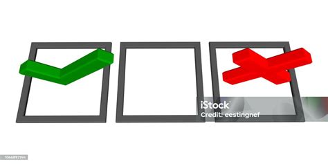 체크 표시 아이콘입니다 진드기와 크로스 서명 3 차원 벡터 그림입니다 0명에 대한 스톡 벡터 아트 및 기타 이미지 0명 3