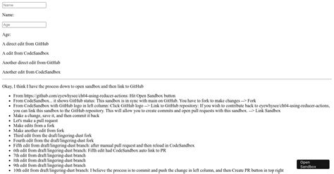 Using Reducer Actions Codesandbox