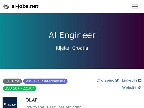 Hiring Ai Engineer In Rijeka Croatia Raimljobs
