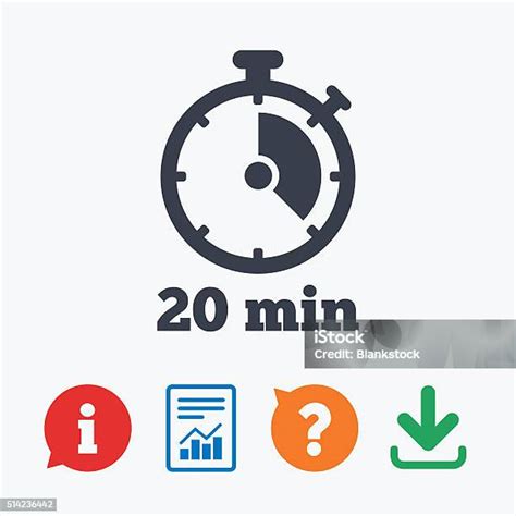 Ikon Tanda Timer Simbol Stopwatch 20 Menit Ilustrasi Stok Unduh Gambar Sekarang Alat