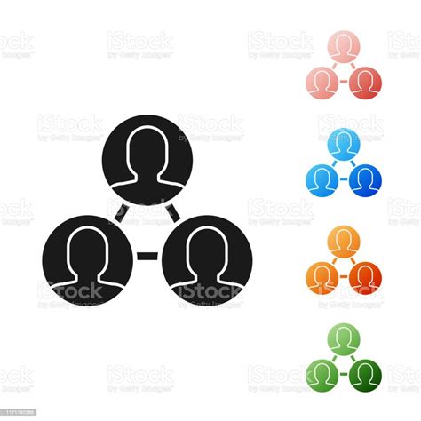 흰색 배경에 격리된 검은 프로젝트 팀 기본 아이콘입니다 비즈니스 분석 및 계획 컨설팅 팀 워크 프로젝트 관리 다채로운 아이콘을