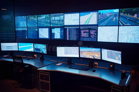 Desk With Lot Of Monitors And Keyboard And Mouse On It Generative Ai