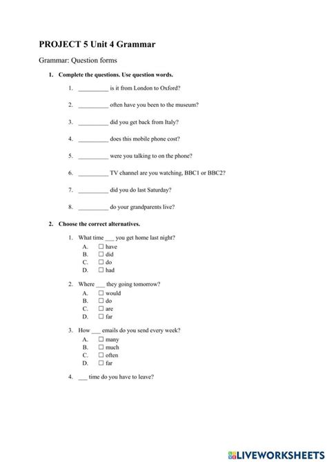 The Answer Sheet For Project 3 Unit 4 Grammars And Other Words Which