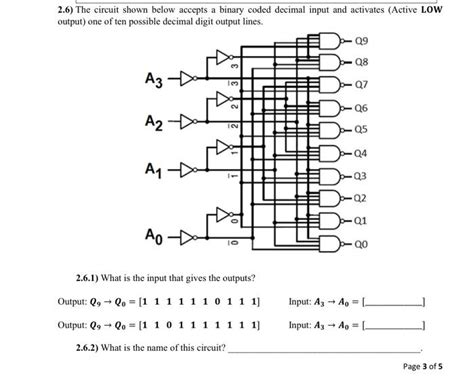 solved 2 6 the circuit shown below accepts a binary coded