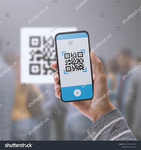 Woman Scanning Qr Code Her Phone Stock Photo 2157465791 Shutterstock