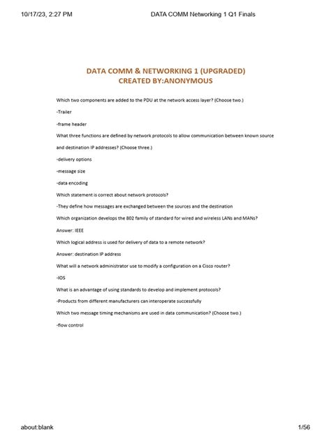 Data Comm Networking 1 Q1 Finals Pdf Computer Network Osi Model
