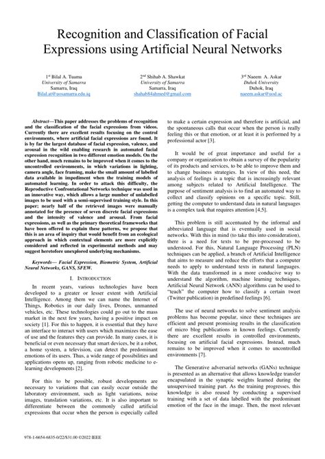Pdf Recognition And Classification Of Facial Expressions Using