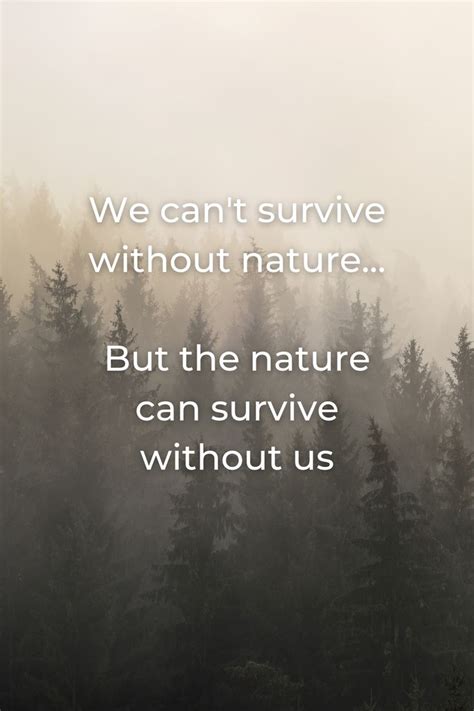 We Cant Survive Without Nature