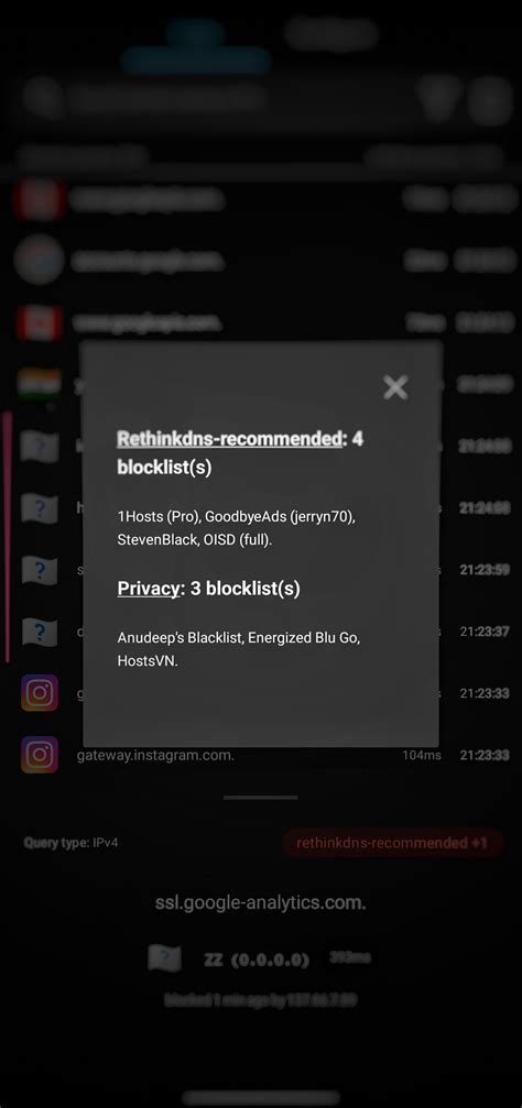 DNS Firewall App For Android Rethink