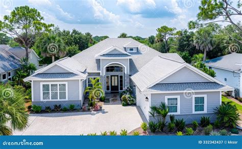 Hip Roof With Customizable Shingles And Ventilation For Hurricane Prone Areas Stock Illustration