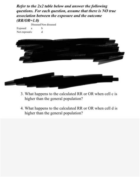 Solved Refer To The 2x2 Table Below And Answer The Following
