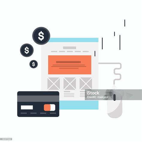 온라인 모바일 결제 및 주문 개념을 지불하십시오 플랫 벡터 일러스트레이션 페이 퍼 클릭에 대한 스톡 벡터 아트 및 기타 이미지 페이 퍼 클릭 개념 개념과 주제