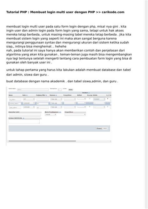 Pdf Membuat Halaman Login Multiuser Dokumentips