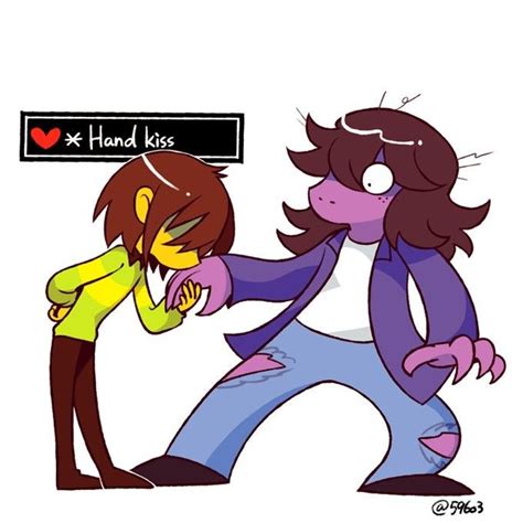 Kris suzie deltarune kiss act flirt イラスト Undertale イラスト パロ