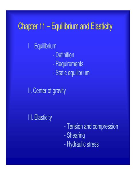 Chapter 11 Equilibrium And Elasticity Docslib