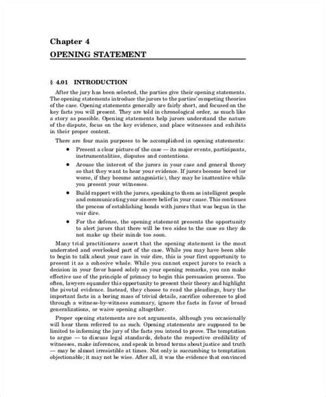 7 Opening Statement Examples To Download