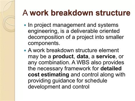 Work Breakdown Structure Ppt PPTX