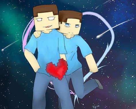 Herobrine X Steve Fan Art Pixilateddesign