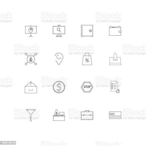 비즈니스 선형 얇은 아이콘 설정합니다 간단한 벡터 아이콘 설명 동전에 대한 스톡 벡터 아트 및 기타 이미지 동전 디자인 로켓 Istock