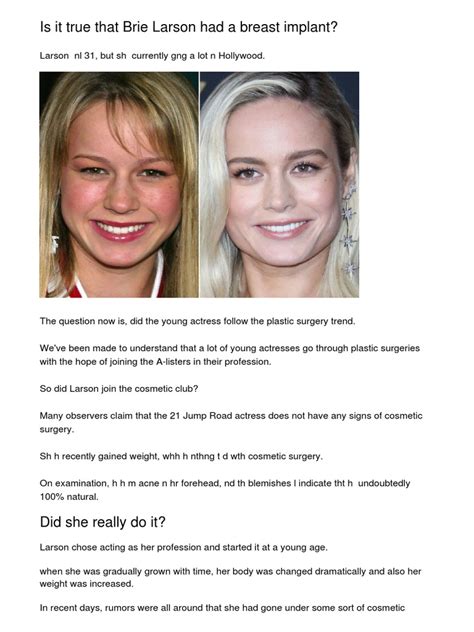 Is It True That Brie Larson Had A Breast Implantsnqco Pdf Social