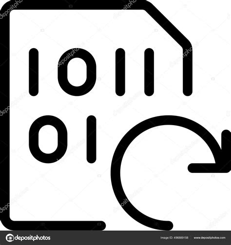 Binary Code File Icon Outline Style Stock Vector By Iconfinder