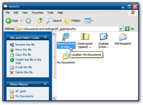 Add Dropbox To The Send To Menu In Windows XP And Vista