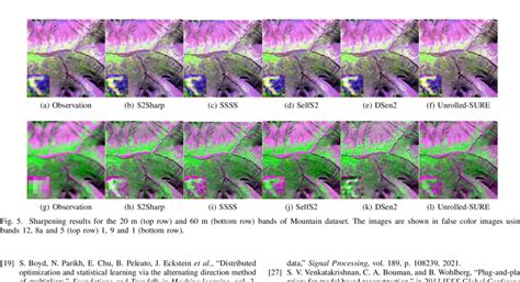 Sharpening Results For Band 12 20 M Top Row Snr 30 Db And Band 9