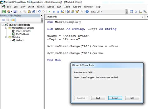Excel Macro Class Debugging And Error Handling